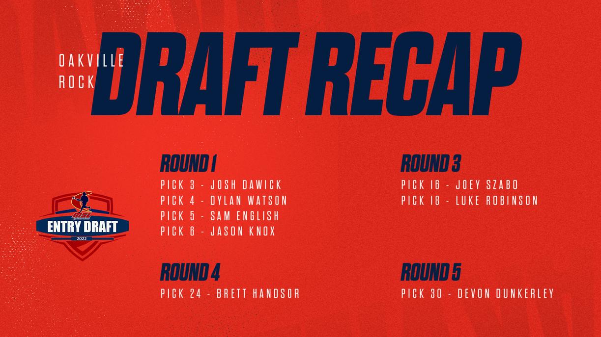 News: Rock Draft 8 At MSL Draft - Oakville Rock