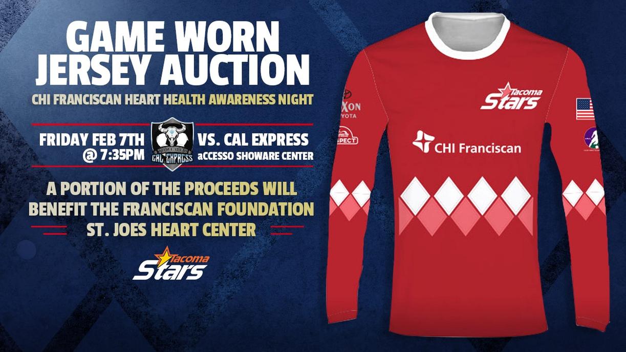News: STARS GAME WORN JERSEY AUCTION THIS FRIDAY - Tacoma Stars