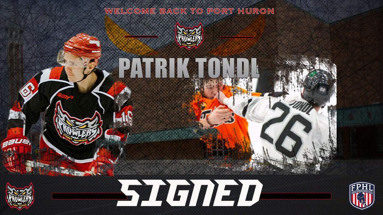News: Tondl Returns to Port Huron - Port Huron Prowlers