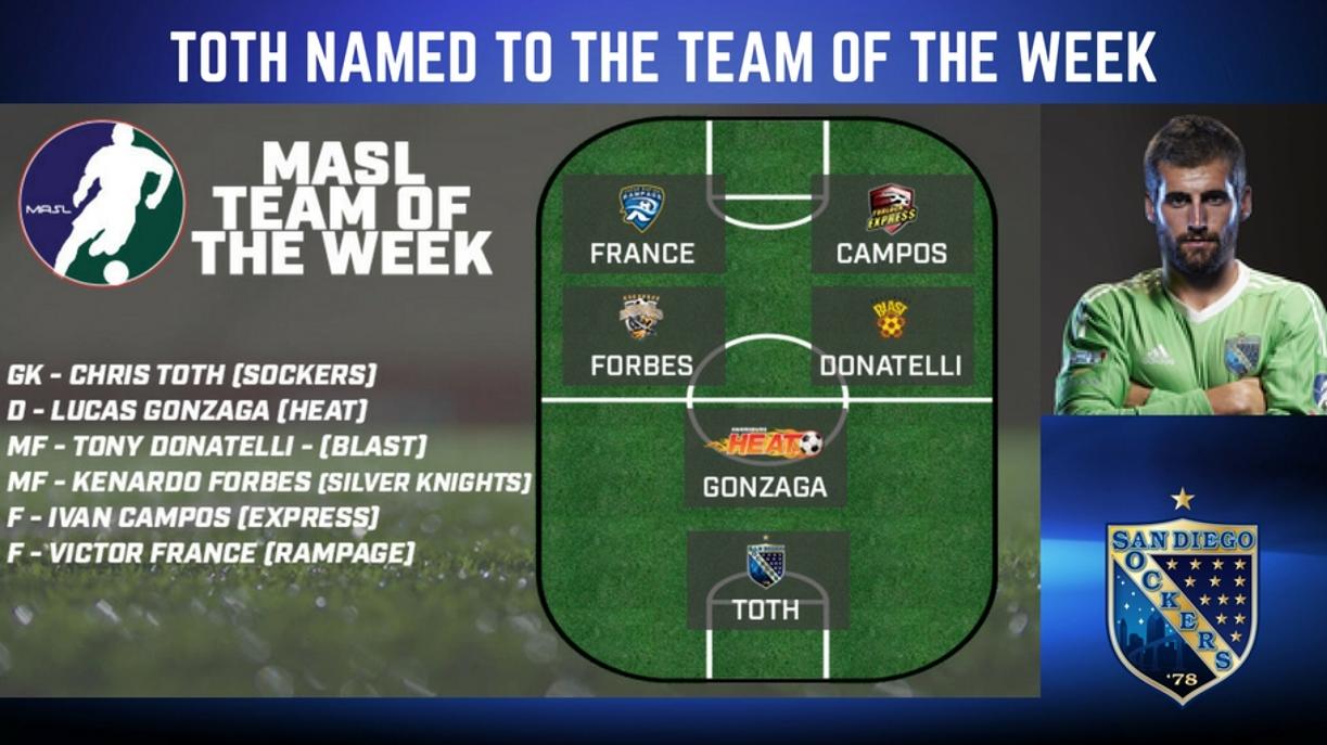 News: Chris Toth Earns Another TOTW Honor - San Diego Sockers