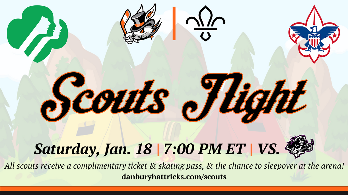 News: Promo Night: Scouts Sleepover Night | Jan. 18 - Danbury Hat Tricks