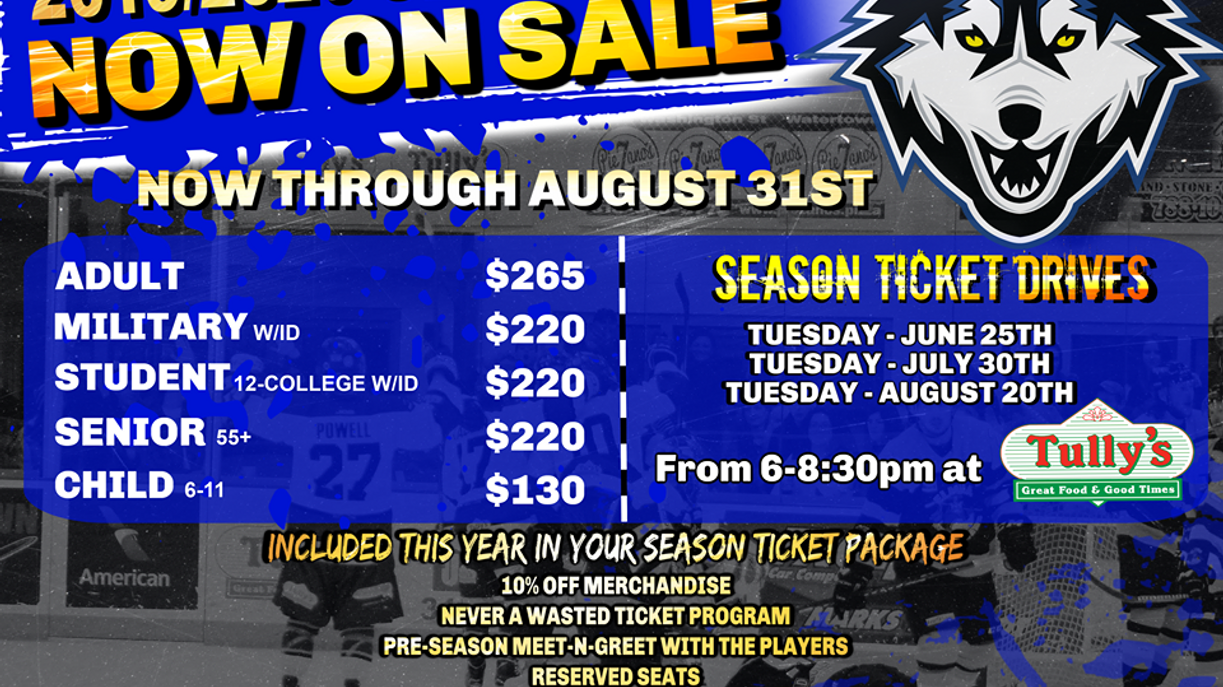 News: Season Ticket Sale - The Watertown Wolves