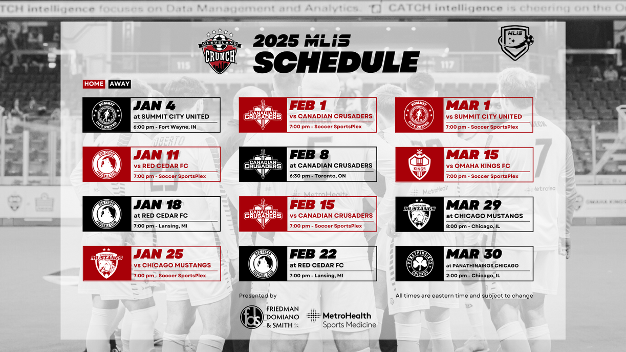 News: CLEVELAND CRUNCH ANNOUNCES 2024-25 SEASON SCHEDULE - Cleveland Crunch