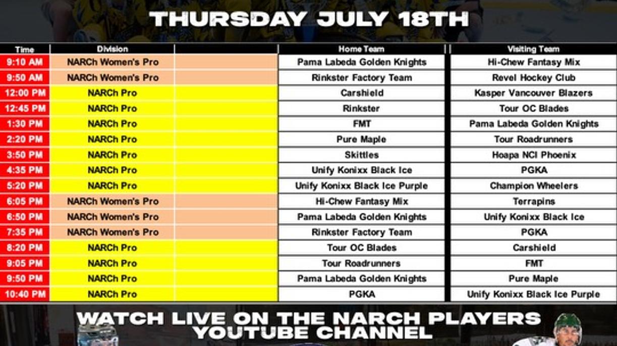 News: NARCh Pro Livestream Schedule! - NARCh